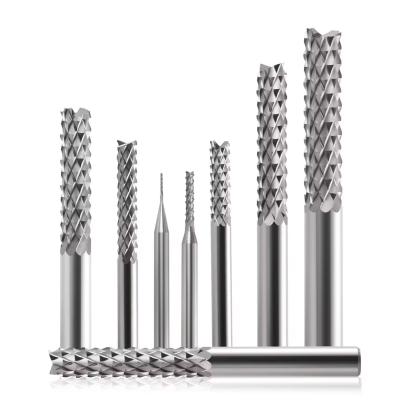 China 3.17mm-12mm Customizable Carbide Corn Milling Cutter Set for Aluminum Tin Synthetic Stone Glass Fiber and Insulation Board for sale