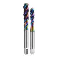China Precision 2-Flute Spiral Tap for Machine Cutting Cobalt-Containing Colored Coated for Aluminum Milling Machine Tool for sale