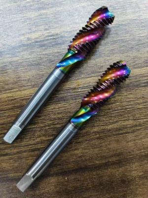 China Colorful Coating M2 M3 M4 M5-M20 Aluminum Spiral Tap For Estimated Efficiency On British Standard Alloy Steel for sale