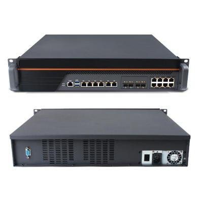 China 2U rackmount 14 LAN  4 10g SFP fiber optical ports Intel®C236 firewall PC appliance soft router for sale