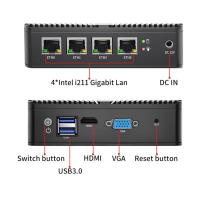 China Firewall Industrial Fanless Mini Pc Appliance J4125 4 Gigabit LAN Soft Router Support PFsense for sale