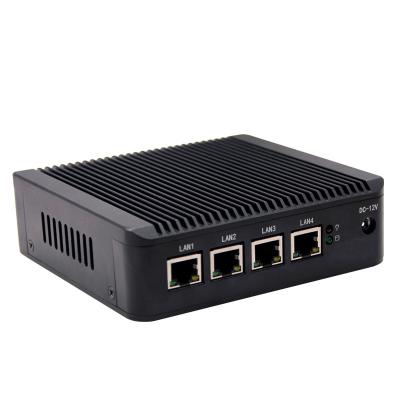 China 4 Ethernet LAN Firewall Pfsense Mini PC Fanless Quad Core E3845 J1900 for sale