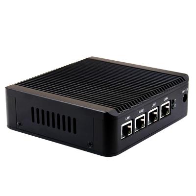 China RJ45 COM Fanless Mini PC 4 Ethernet LAN Quad Core J1900 E3845 Support PFsense for sale