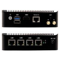 China 4 Gigabit LAN Fanless Firewall PC Quad Core Atom Bay Trail E3845 Support Mikrotik PFsense for sale