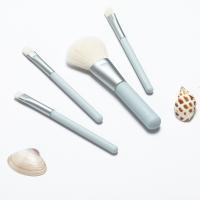 China White PBT Hair Mini Makeup Brush Set 4pcs For Travel Plastic Handle for sale