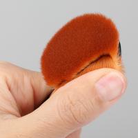 China Silkscreen Logo Tooth Style Foundation Makeup Brush With PP Plastic Handle for sale