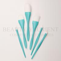 China Privated original streamlined deisgn with 6 Pcs Makeup Brush Set of Blue Plastic Handle For Face Makeup brush tools for sale