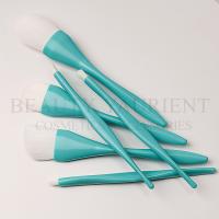 China Privated original streamlined deisgn with 6 Pcs Makeup Brush Set of Blue Plastic Handle For Face Makeup brush tools for sale
