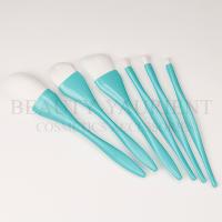 China Privated original streamlined deisgn with 6 Pcs Makeup Brush Set of Blue Plastic Handle For Face Makeup brush tools for sale