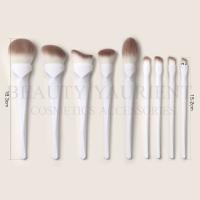 China 9pcs All In One White Face Makeup Brush Set Patented X Style Cosmetic Brush Makeup Kits for sale