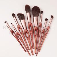 China High End Professional 9pcs Face Makeup Brush Set With Special Bubinga Wooden Handle for sale
