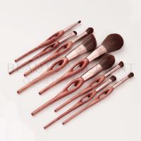 China High End Professional 9pcs Face Makeup Brush Set With Special Bubinga Wooden Handle for sale