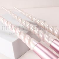 China Plating Spiral Handle Powder Single Makeup Brush With Pink Ferrule for sale