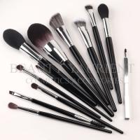 China Black Wooden Handle 12-16cm12 Piece Makeup Brush Set With PU Pouch for sale