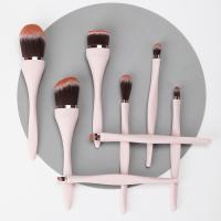 China Compact Plastic Handle UV coating Mini Makeup Brush Set 14.5mm for sale