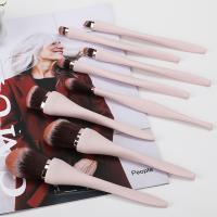 China Compact Plastic Handle UV coating Mini Makeup Brush Set 14.5mm for sale