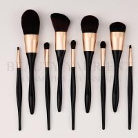 China ISO14000 Full Face Makeup Brush Set With Matte Gold Color Aluminum Ferrule for sale