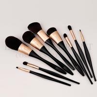 China ISO14000 Full Face Makeup Brush Set With Matte Gold Color Aluminum Ferrule for sale