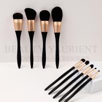 China ISO14000 Full Face Makeup Brush Set With Matte Gold Color Aluminum Ferrule for sale