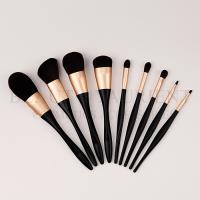 China ISO14000 Full Face Makeup Brush Set With Matte Gold Color Aluminum Ferrule for sale