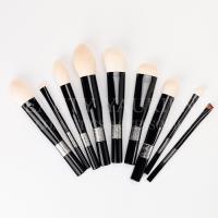 China Luxe Premium Standup 9pcs High End Makeup Brush Set Gun Metal Snowflake Handle for sale