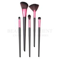 China Beauty Yaurient Wooden Handle Face Makeup Brush Set With PU Bag Antimicrobial for sale