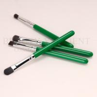 China Green 4pcs Eyeshadow Makeup Brush Set 9.6cm Shinny Silver Ferrule for sale