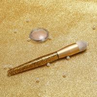 China OEM Short Round Domed Liquid Foundation Makeup Brush With Longer Glitter Handle for sale