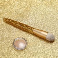 China OEM Short Round Domed Liquid Foundation Makeup Brush With Longer Glitter Handle for sale