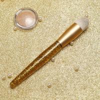 China OEM Short Round Domed Liquid Foundation Makeup Brush With Longer Glitter Handle for sale