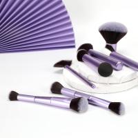 China ISO9001 Purple 7 Piece Makeup Brush Set Synthetic Makeup Brushes Anti Bac for sale