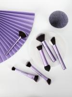 China ISO9001 Purple 7 Piece Makeup Brush Set Synthetic Makeup Brushes Anti Bac for sale