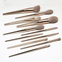 China Gold Plating Plastic Handle 13pcs High End Makeup Brush Set No Cruelty for sale