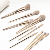China Gold Plating Plastic Handle 13pcs High End Makeup Brush Set No Cruelty for sale
