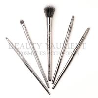 China Plastic Handle Wood Grains Private Label Makeup Brushes ISO14001 Certified for sale