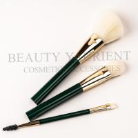 China Synthetic Hair Beginner Face Makeup Brush Set 3pcs With Pouch 17.7cm for sale