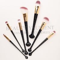 China Antibacterial Face Makeup Brush Set 7piece With Fishtail Plastic Handle for sale