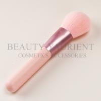 China Pink PBT Hair Foundation Powder Makeup Brush Long Lasting 17.3cm for sale