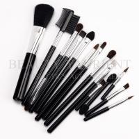 China Portable Travel Mini Makeup Brush Set 14pcs Black Handle Vegan Makeup Brushes for sale