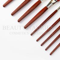 China Luxury 9Pieces Private Label Makeup Brushes Red Makeup Brush Set 20.3cm for sale