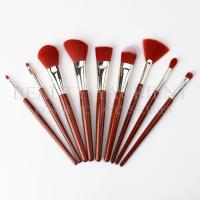 China Luxury 9Pieces Private Label Makeup Brushes Red Makeup Brush Set 20.3cm for sale