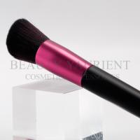 China Matte Finished Angled Blush Brush Wooden Handle Makeup Brush 18.2cm for sale