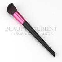 China Matte Finished Angled Blush Brush Wooden Handle Makeup Brush 18.2cm for sale