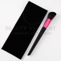 China Matte Finished Angled Blush Brush Wooden Handle Makeup Brush 18.2cm for sale