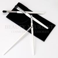 China Soft Bristles 4pieces Eyeshadow Makeup Brush Kit White Wooden Handle for sale