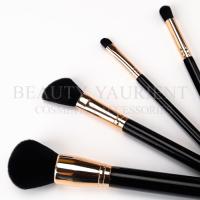 China Assorted Shape Face Makeup Tools  4pcs Makeup Brush Kit Aluminum Ferrule for sale