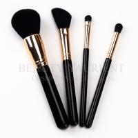 China Assorted Shape Face Makeup Tools  4pcs Makeup Brush Kit Aluminum Ferrule for sale