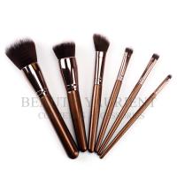 China Custom 6pcs High End Makeup Brush Set Bronzer Color Aluminum Ferrule for sale