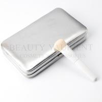 China Single Professional Foundation Brush With Baking Varnish White Aluminum Ferrule for sale