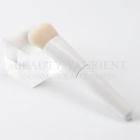 China Single Professional Foundation Brush With Baking Varnish White Aluminum Ferrule for sale